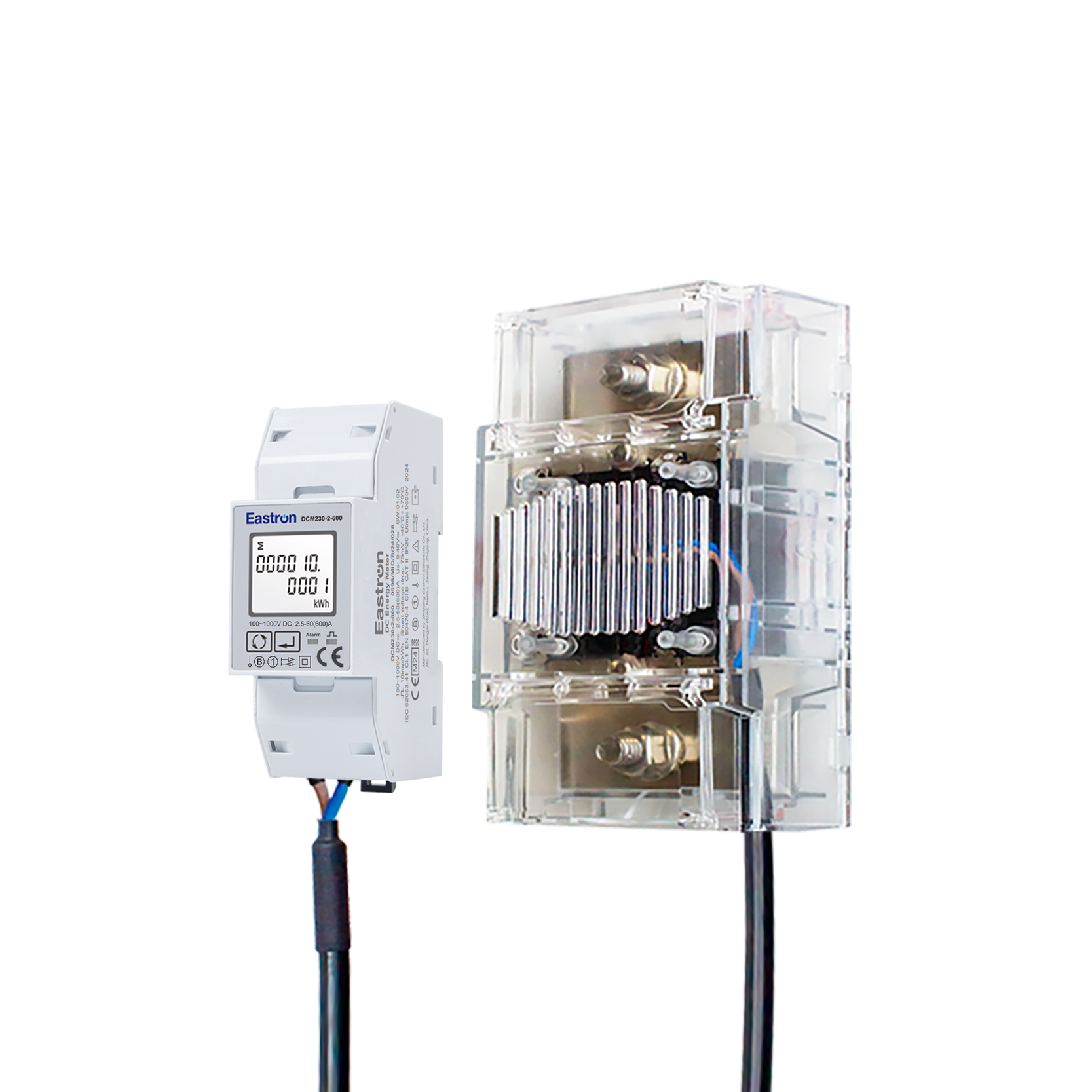 DCM230-2 Series Up to 1000 Volts RS485 Modbus Din Rail DC Energy Meter ...