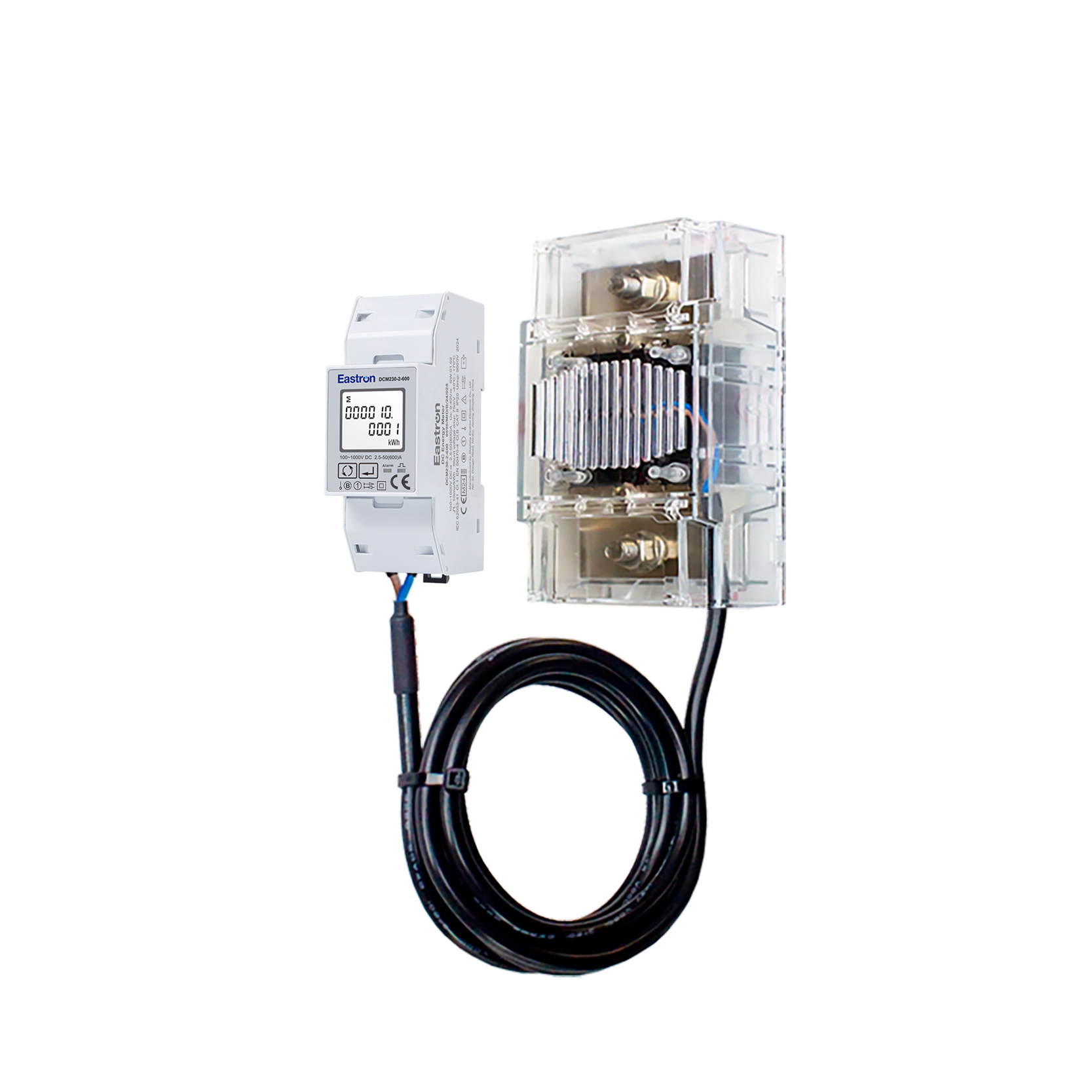 DCM230-2 Series Up to 1000 Volts RS485 Modbus Din Rail DC Energy Meter with DC Shunt ...